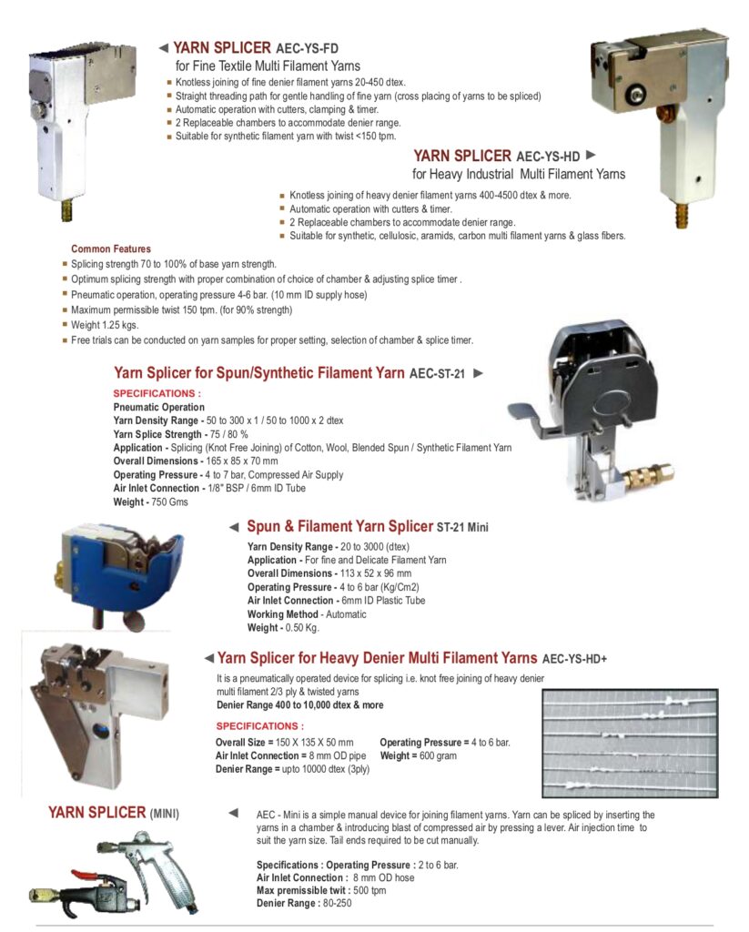Yarn Splicers - Aksons Engineering